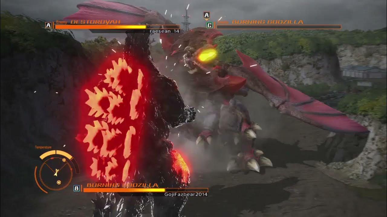GODZILLA ps4 online battle: Burning Godzilla vs Burning Godzilla vs Destoroyah - YouTube