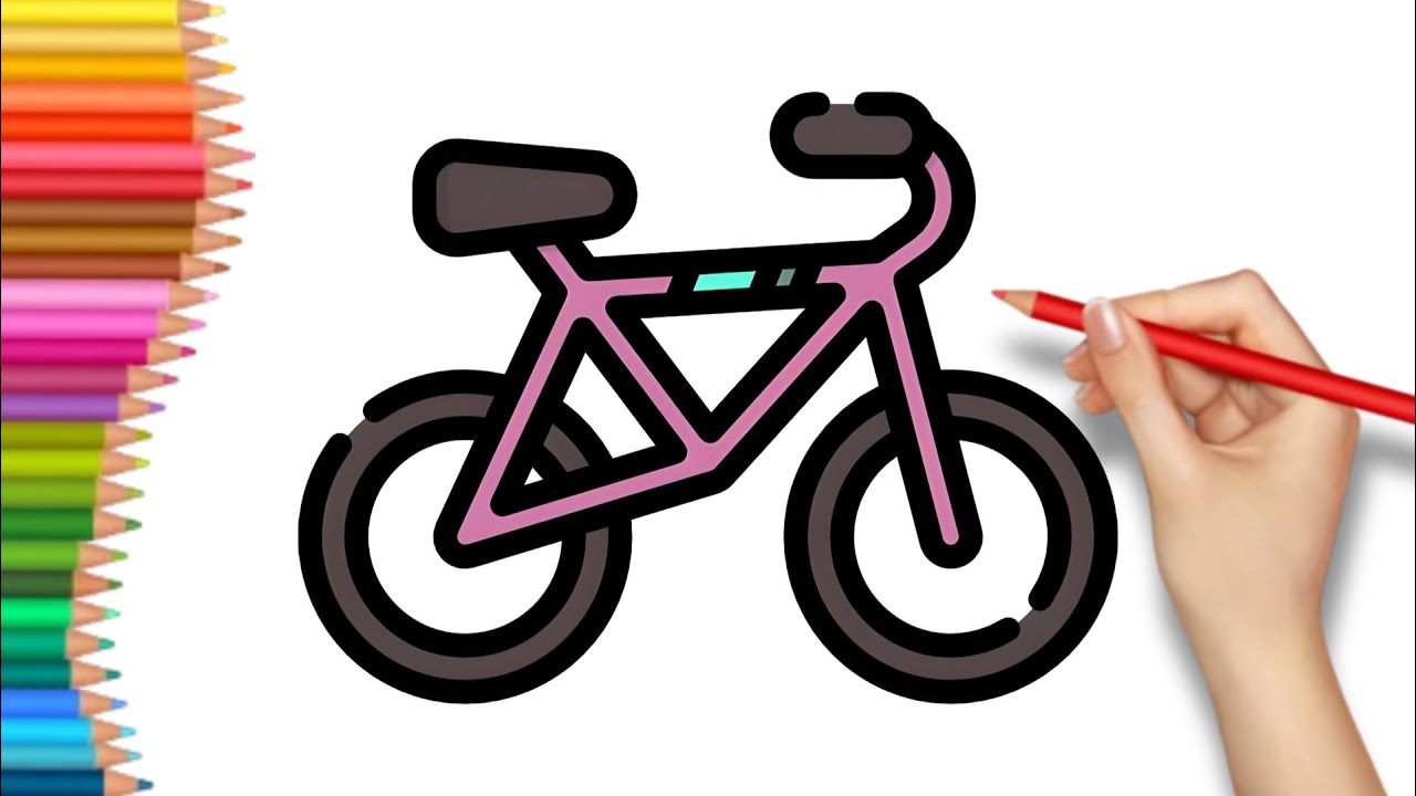 Cute Bike 🚲|Painting and Colouing for Kids and Toddlers| ABCD rhymes ...