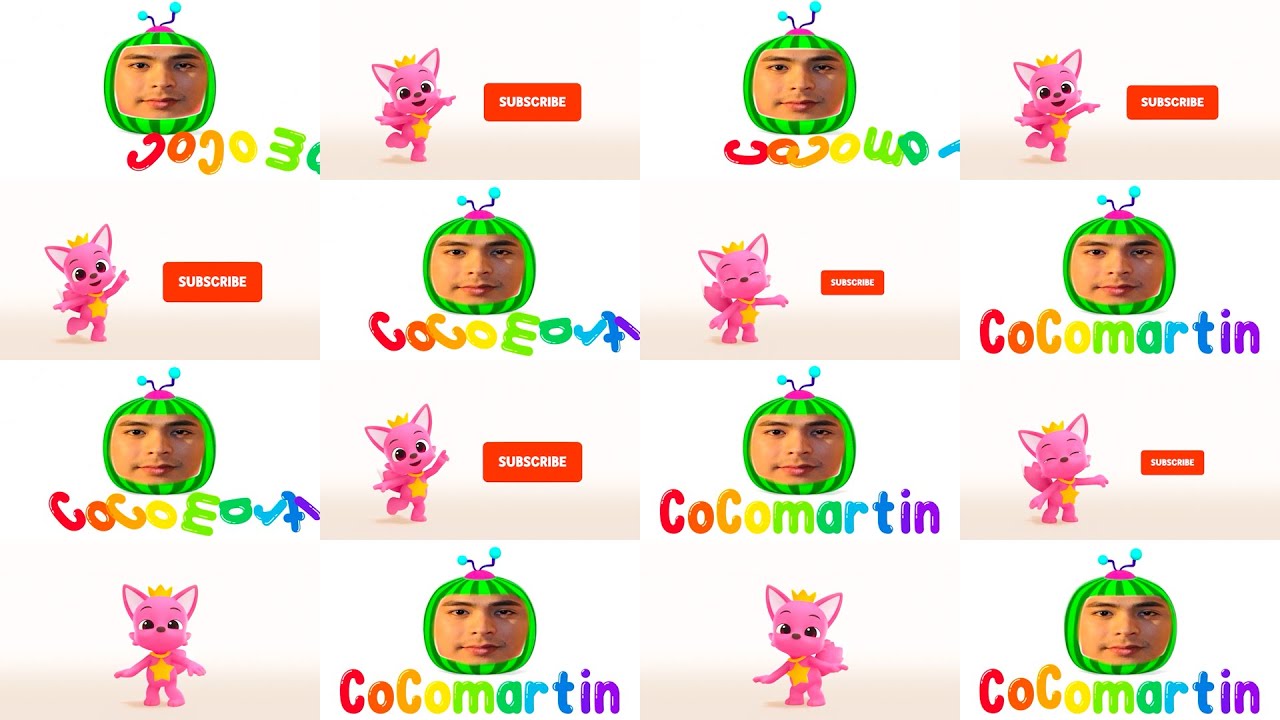 Cocomelon Coco martin and Pinkfong Subscribe Logo Intro Over 1 Million ...
