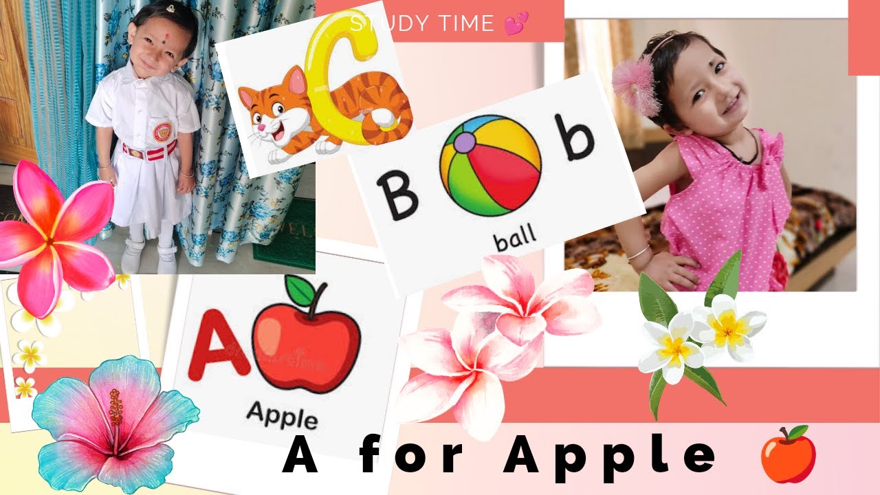 Aaj aaru ne padha A for apple 🍎 ,, phonics,, study time 💕😘😘😘 - YouTube