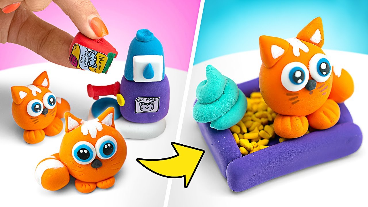 DIY Clay Menggemaskan: Membuat Anak Kucing Lucu dan Aksesori Kucing ...