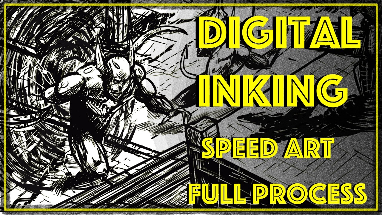 Digital Inking A Comic Page in Krita - YouTube
