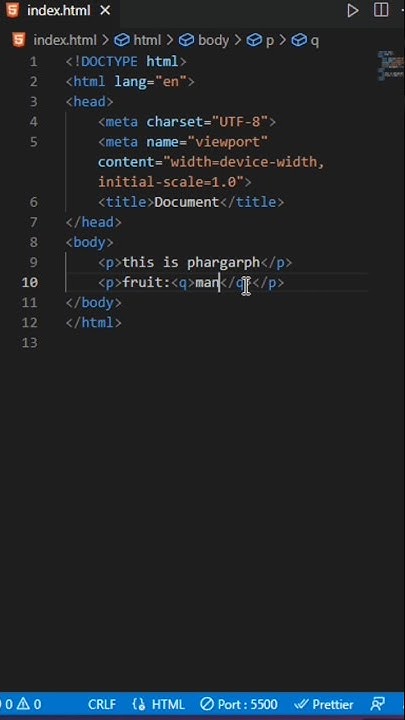 Q Tag in Html #shorts #html5 #programing - YouTube