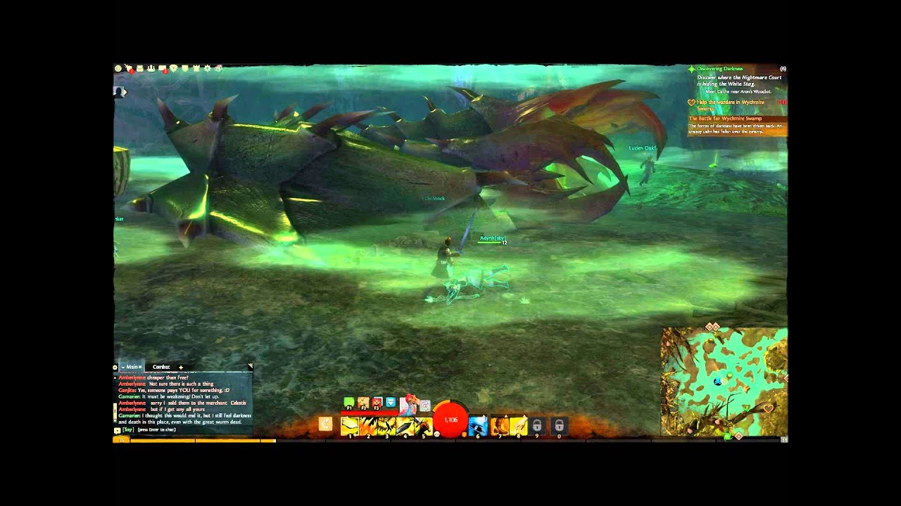 Guild Wars 2 Wychmire Swamp Worm Boss - YouTube