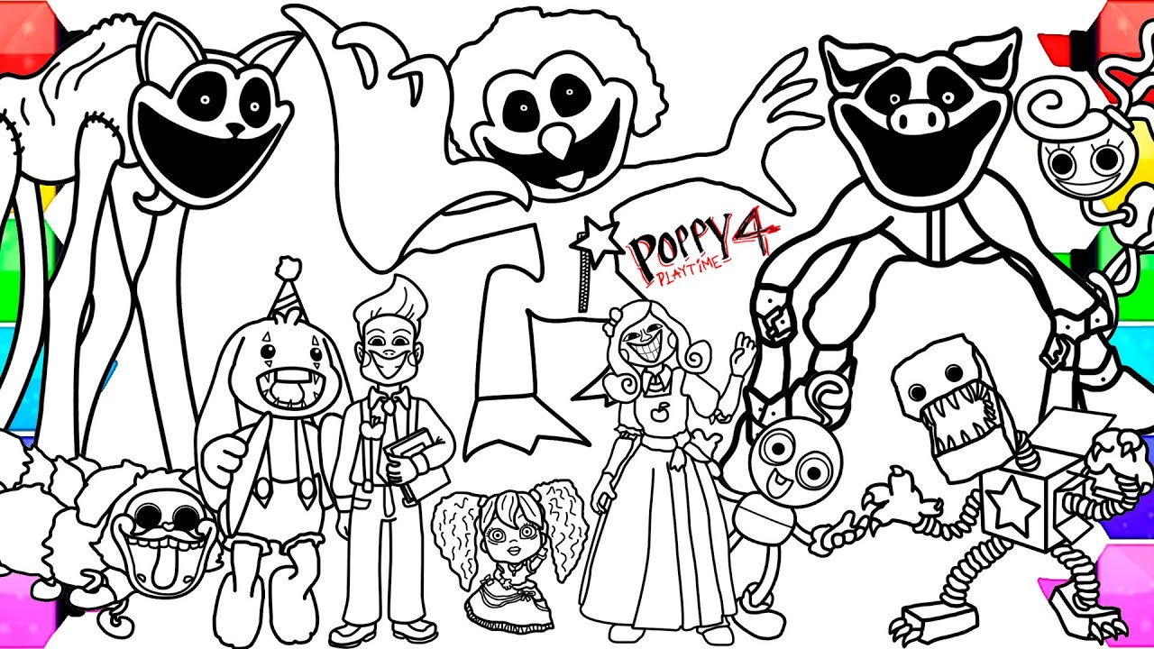 POPPY PLAYTIME CHAPTER 4 Coloring Pages / How to Color All New Bosses ...