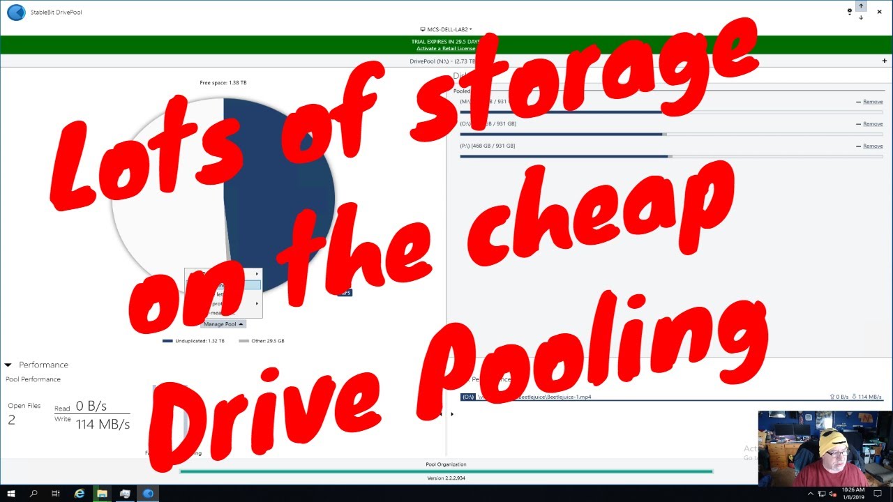 Lots of storage, on the cheap, Drive Pooling - YouTube