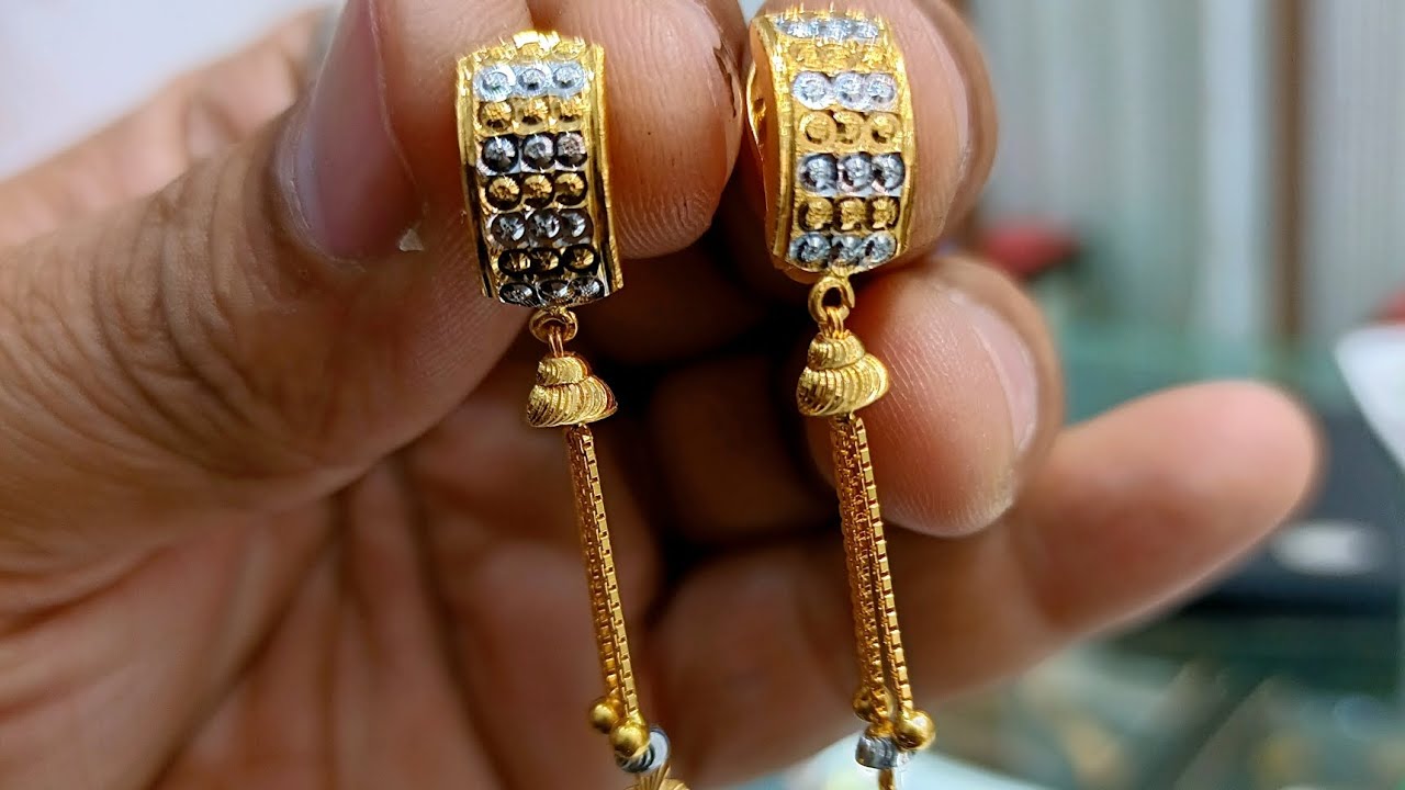 EAR BALI GOLD //LIGHTWEIGHT EARRINGS DESIGN//LATEST EARRING DESIGN ...