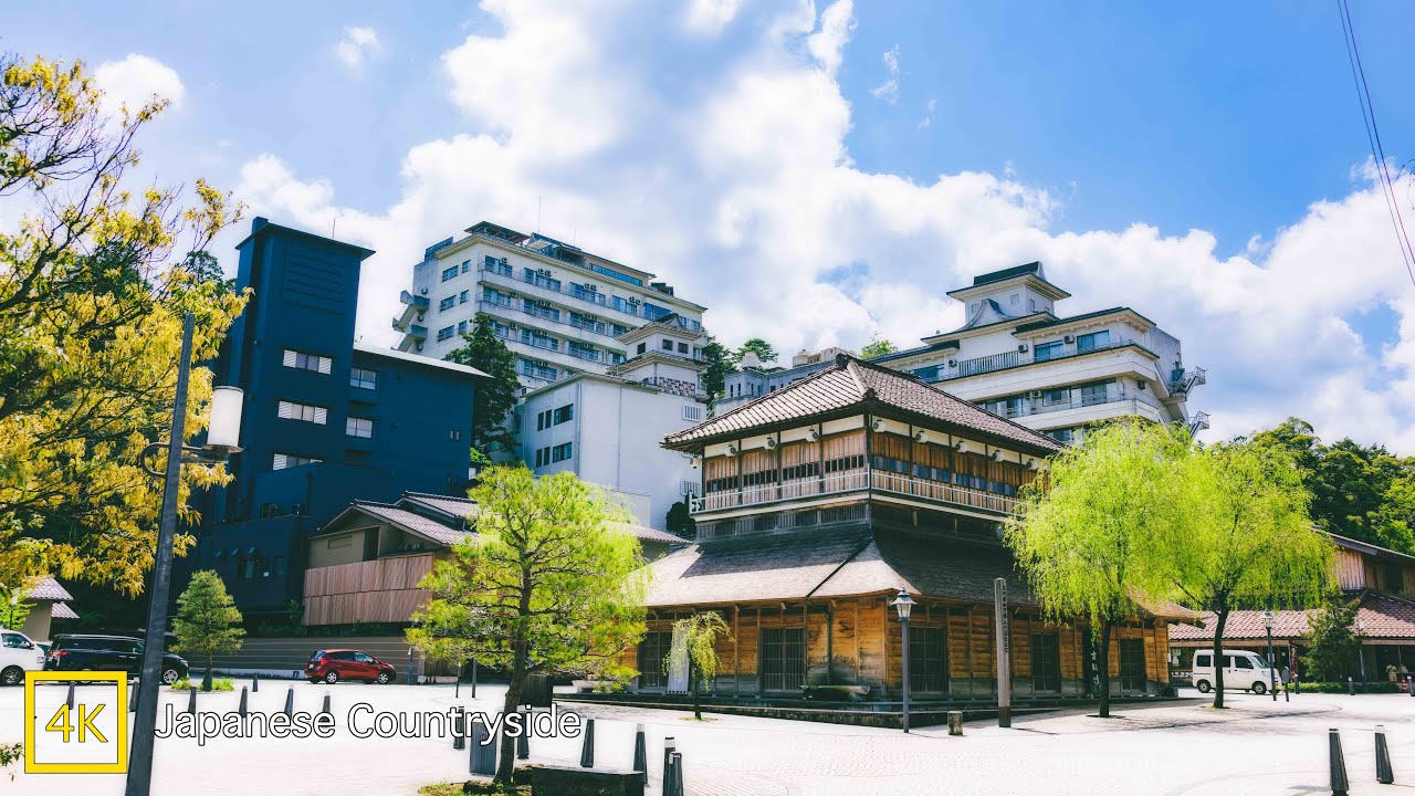 【4K Japan】 Walk in Yamashiro Onsen with relax piano sound/Kaga Onsen ...
