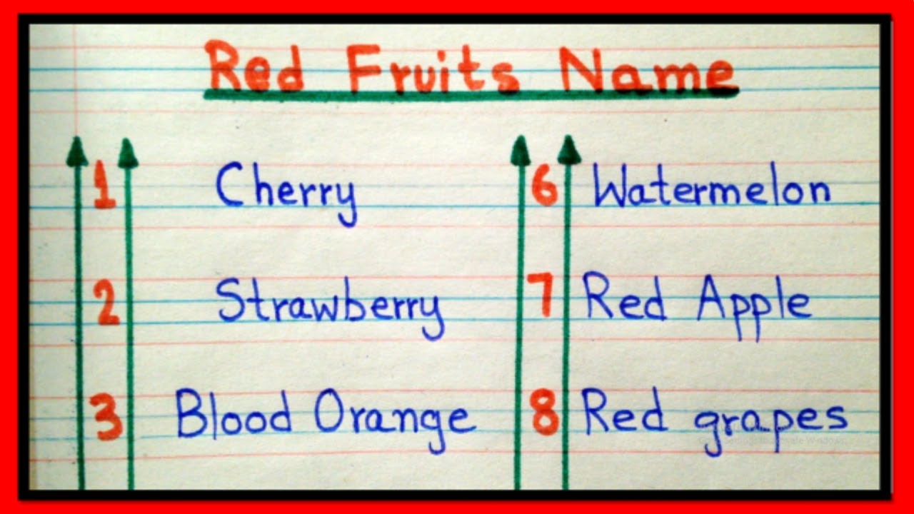 Red Fruits Name | Fruits Name | Red Fruits Name in English - YouTube