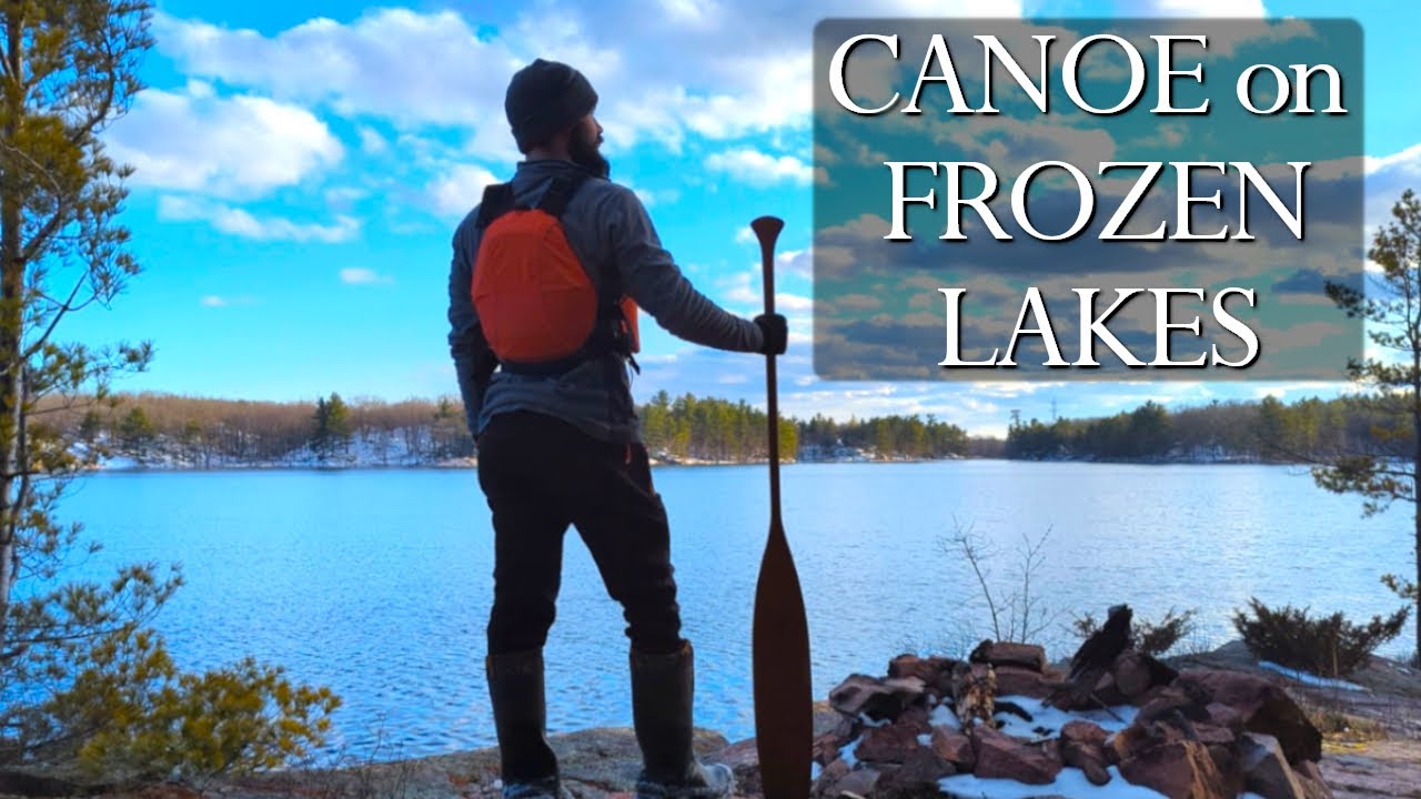 Solo Tarp Camping on Half Frozen Lake - Last Snow of the Season - YouTube