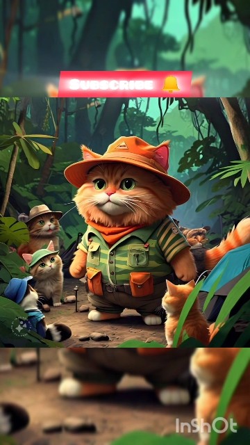 Meow cat camping with her friends😻⛺ #foryou #cat #meaw #animation#ai# ...