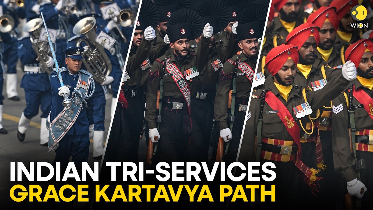 India Republic Day 2024: Indian tri-services marches down at Kartavya ...
