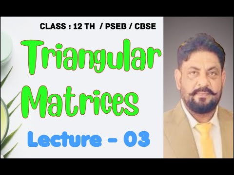 Triangular Matrices ||Lecture-03|| Matrices | Class 12th ||PSEB /CBSE|| Punjabi , English - YouTube