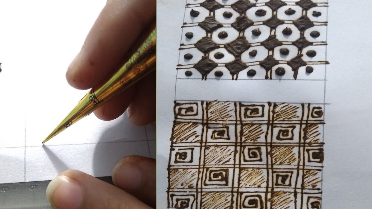 How to creat mehndi step fill designs and boader designs...... - YouTube