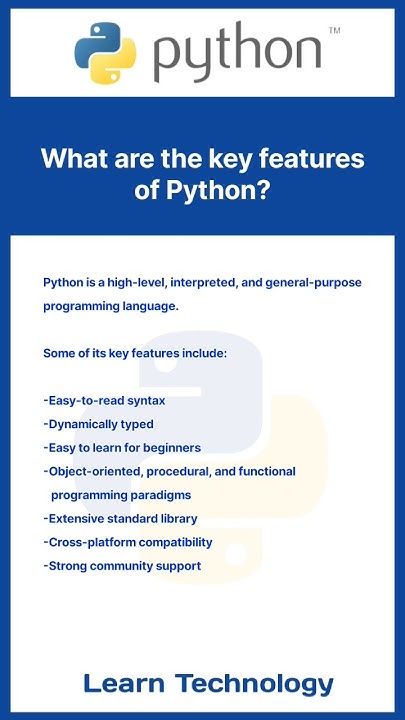 Features Of Python Python Interview Questions 1 Python Learnpython Pythonprogramming