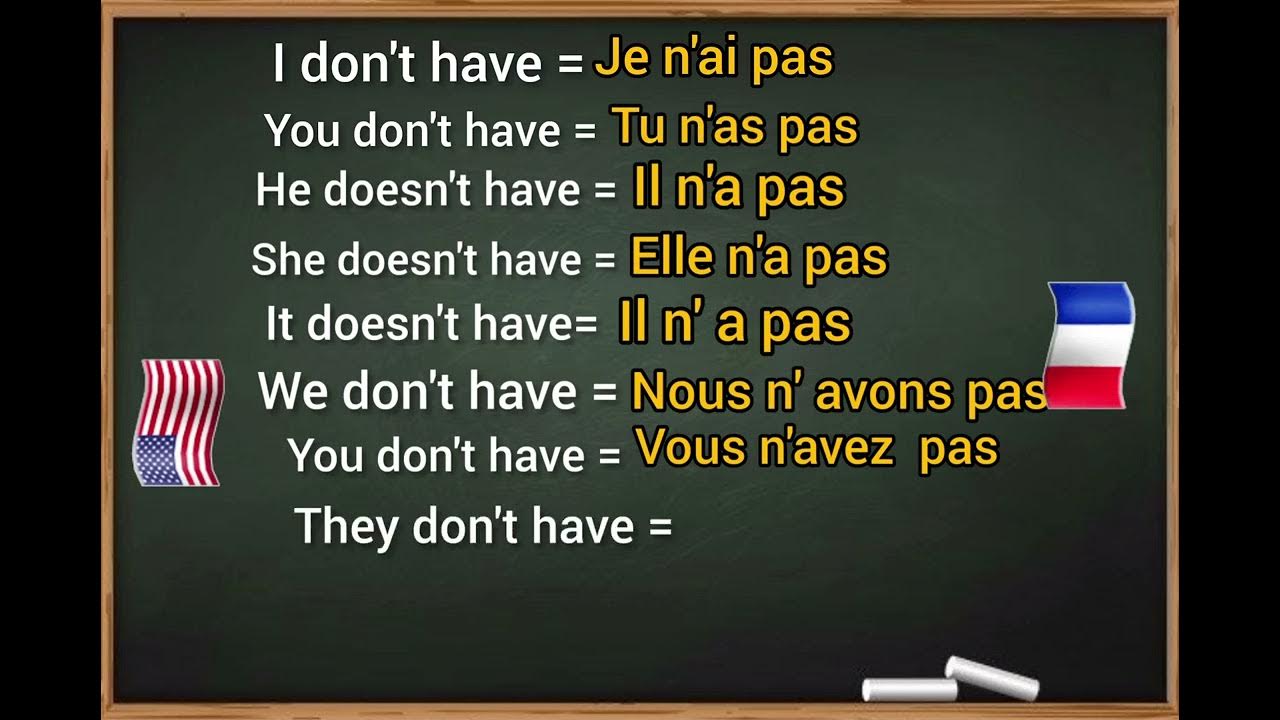 forme négative et interrogatif présent verbe to have. - YouTube