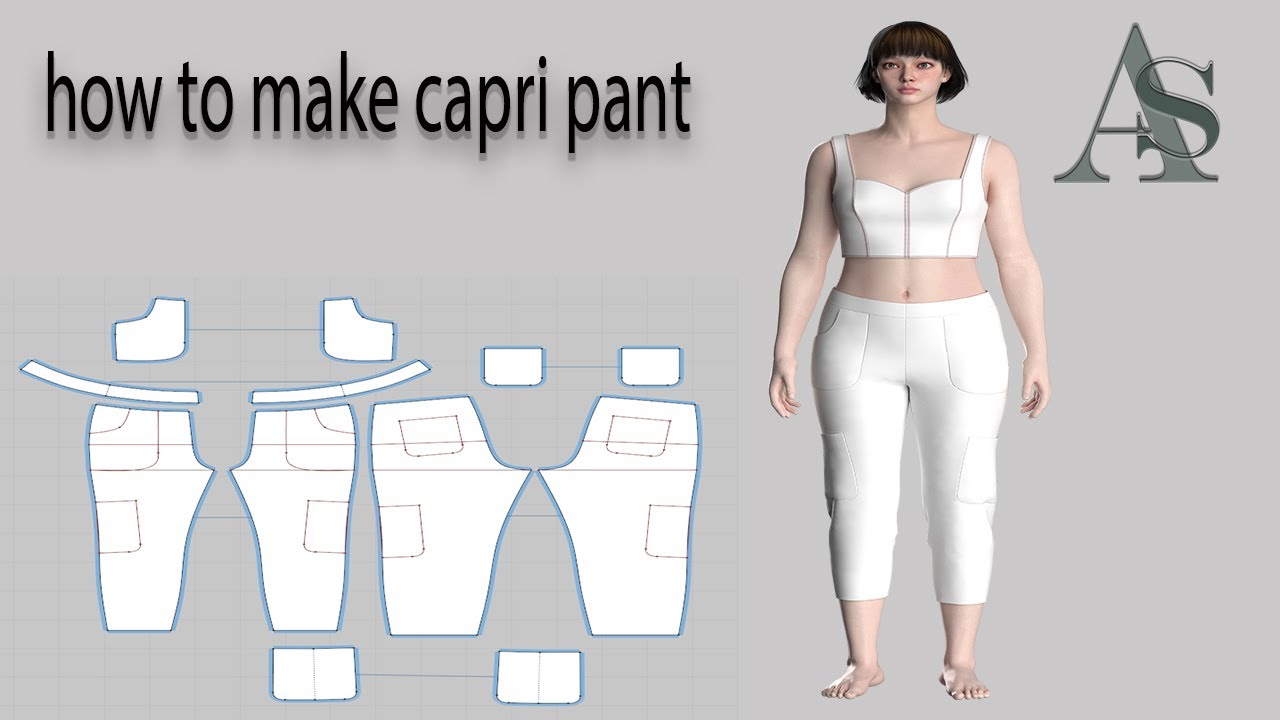 how to make capri pants,how to make capris,clo3d patterns - YouTube