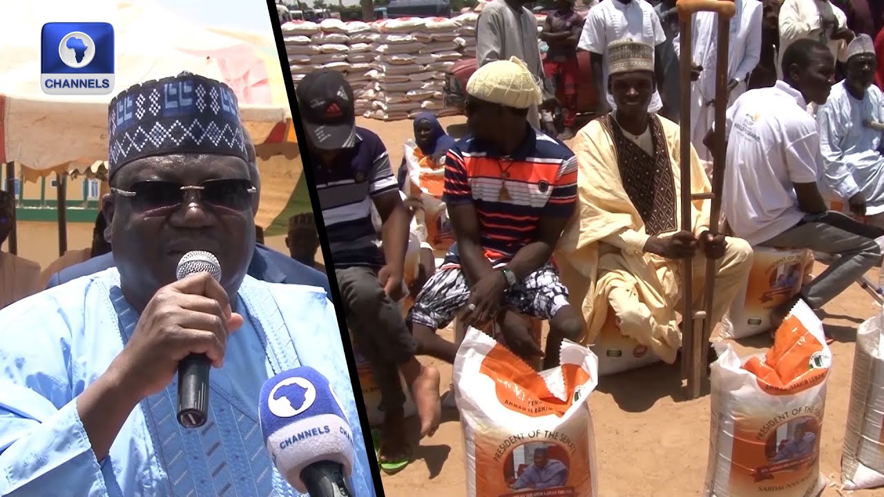 Former Senate President Distributes Palliatives To Constituents - YouTube