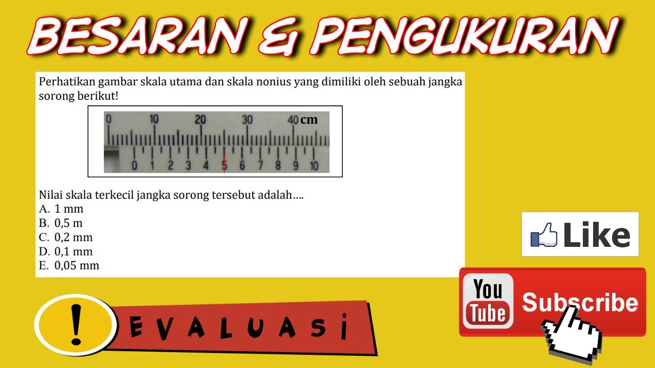Nilai skala terkecil jangka sorong tersebut adalah - YouTube