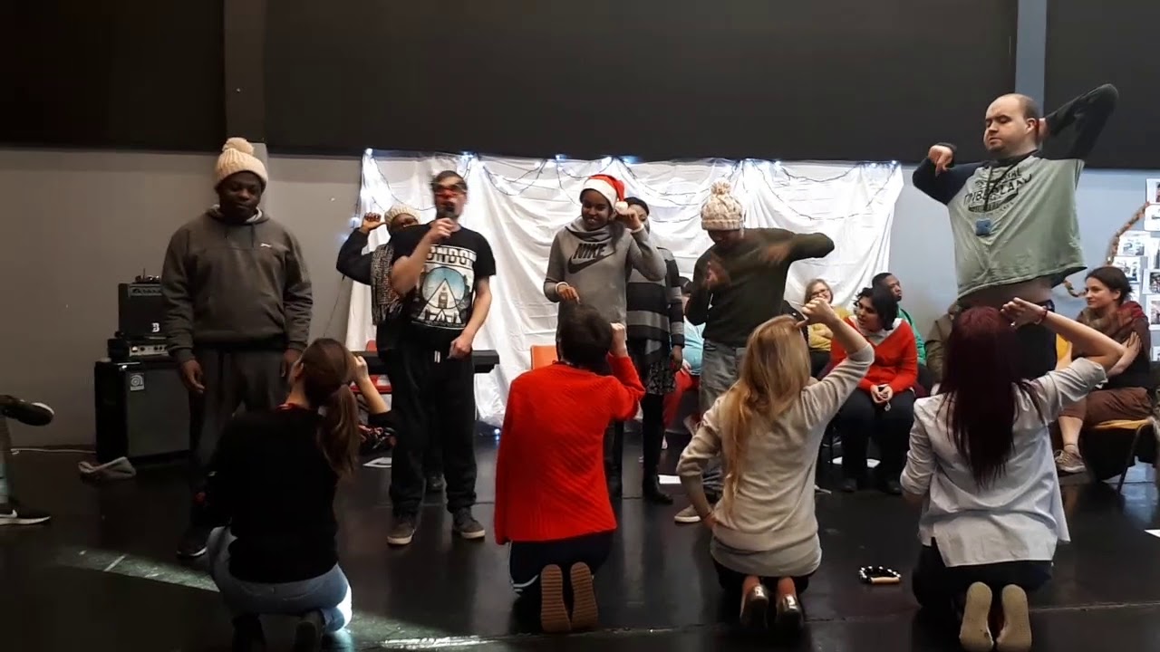 Ambitious College singing, signing and working as a team - YouTube