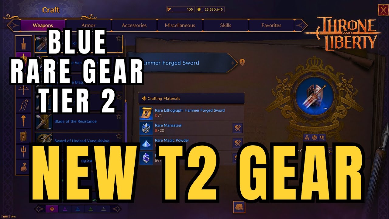 Throne and Liberty - New Tier 2 Blue Gear Korea - Tomorrow On Global ...