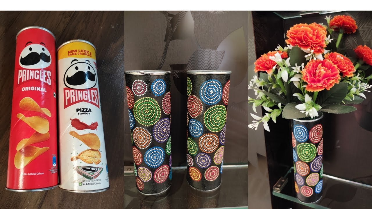 DIY - Paint of Pringles bottle (reuse) - YouTube