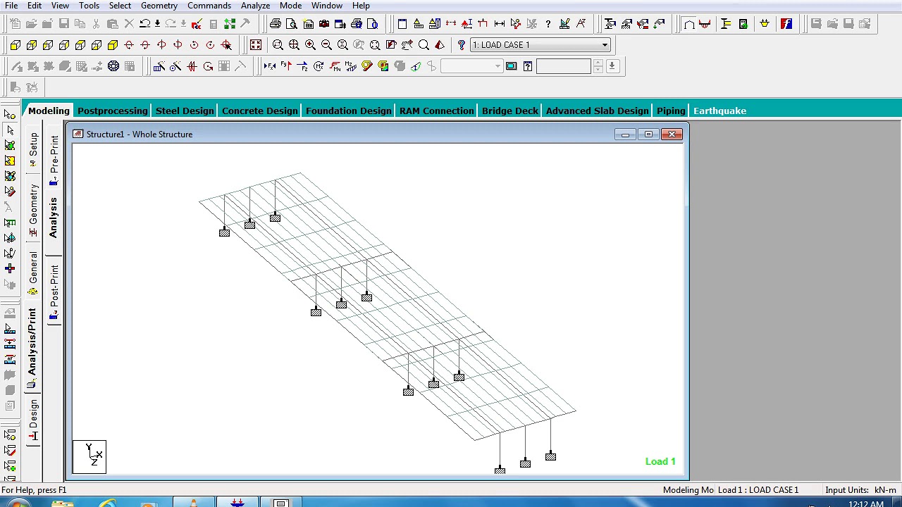 STAAD PRO (BASIC FOR BEGINNERS) BRIDGE - YouTube