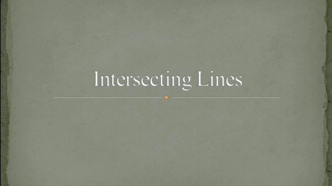 Higher Maths - Straight Line (Part 5) - Intersecting Lines - YouTube