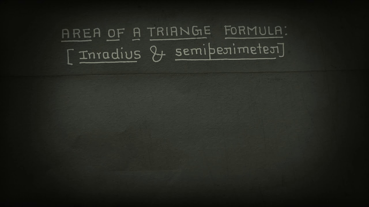 Area of triangle: Inradius & semiperimeter#mathematics - YouTube