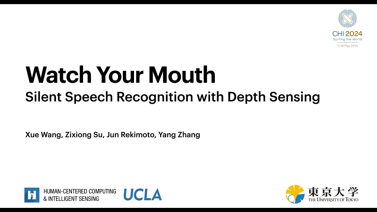 Watch Your Mouth: Silent Speech Recognition with Depth Sensing - YouTube