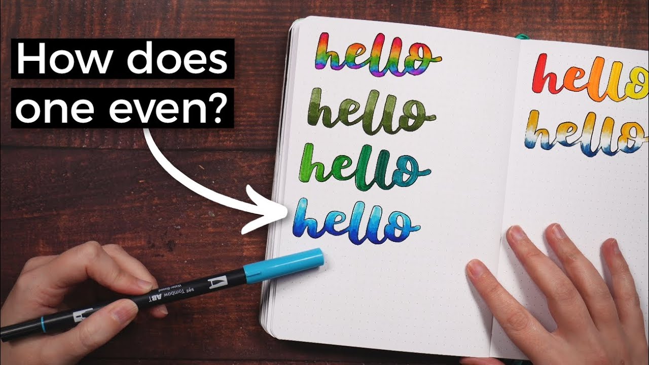 Gradient Lettering Tutorial 💜 6 easy styles - YouTube