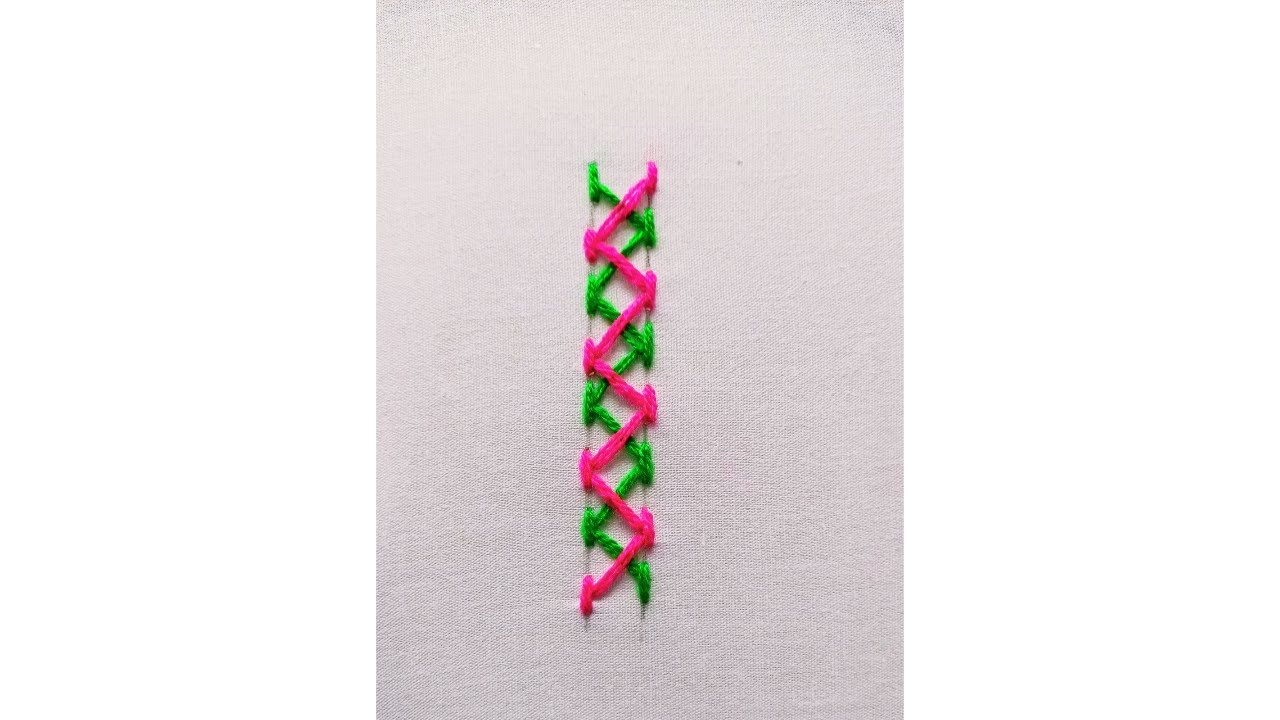 Double line Chevron stitch tutorial.. Beautiful borderline hand ...