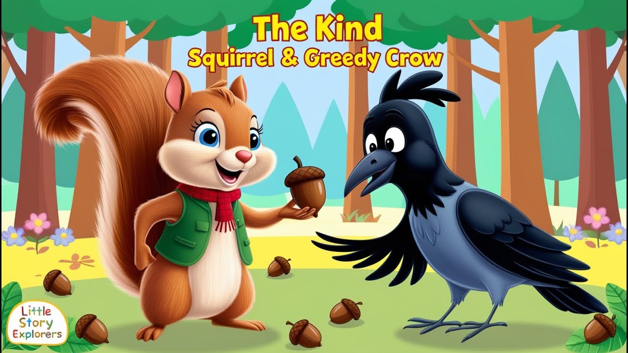 The Kind Squirrel and the Greedy Crow | A Heartwarming Moral Story for ...