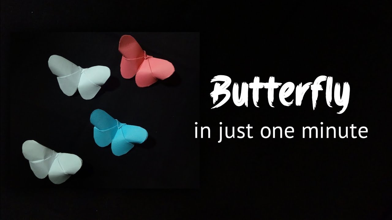 Easy Origami Paper Butterfly In Just One Minute Very Simple To Make 🦋