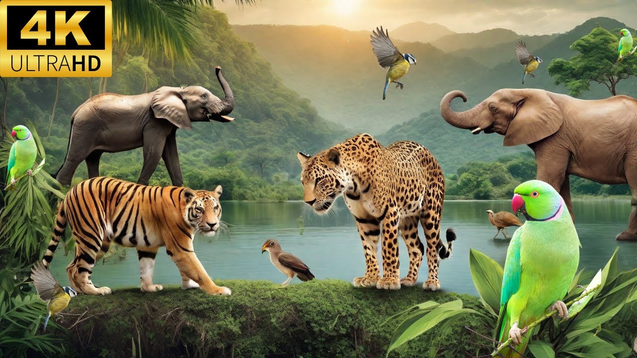 Amazing Scene of Wildlife Animals In 4K Ultra HD - Relaxing Music # ...