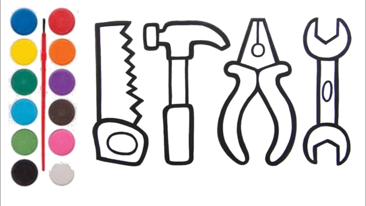 How To Draw Toy Tools For Kids And Toddlers || Easy Art Tips For Kids ...