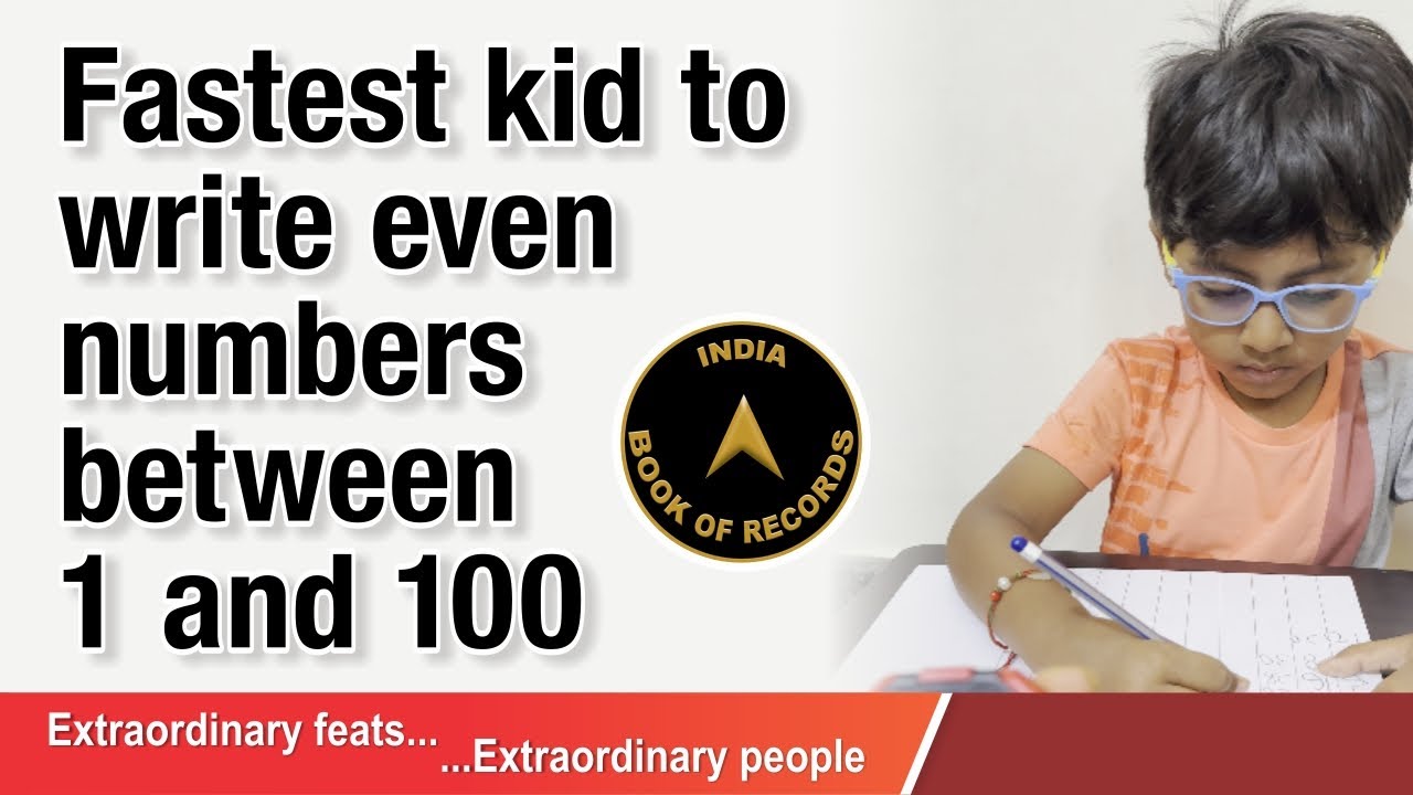 Fastest kid to write even numbers between 1 and 100 - YouTube