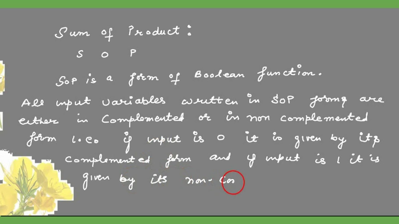 Sum of Products and Product of Sums, Min and Max Terms - YouTube