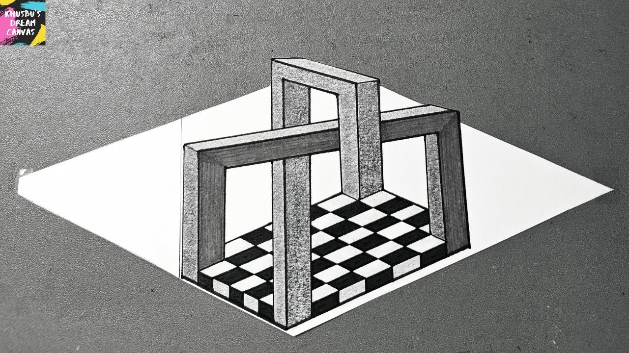 How to Draw an Impossible 3D Optical Illusion | Step-by-Step Drawing ...