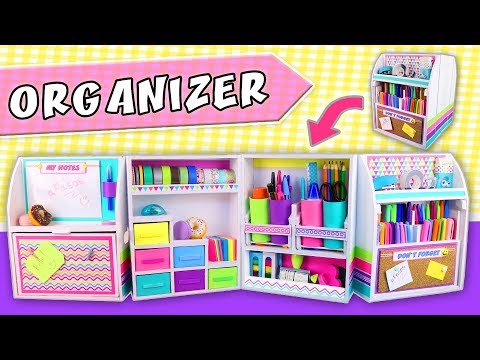 🗃 DESKTOP ORGANIZER DIY expandable from Cardboard 👉 Back to school | aPasos Crafts DIY