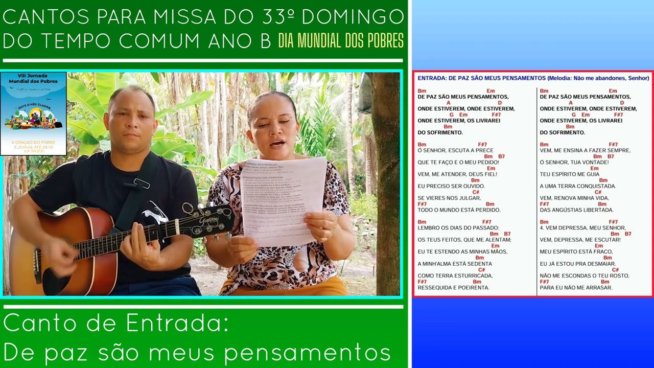 CANTOS PARA MISSA DO 33º DOMINGO DO TEMPO COMUM ANO B - YouTube