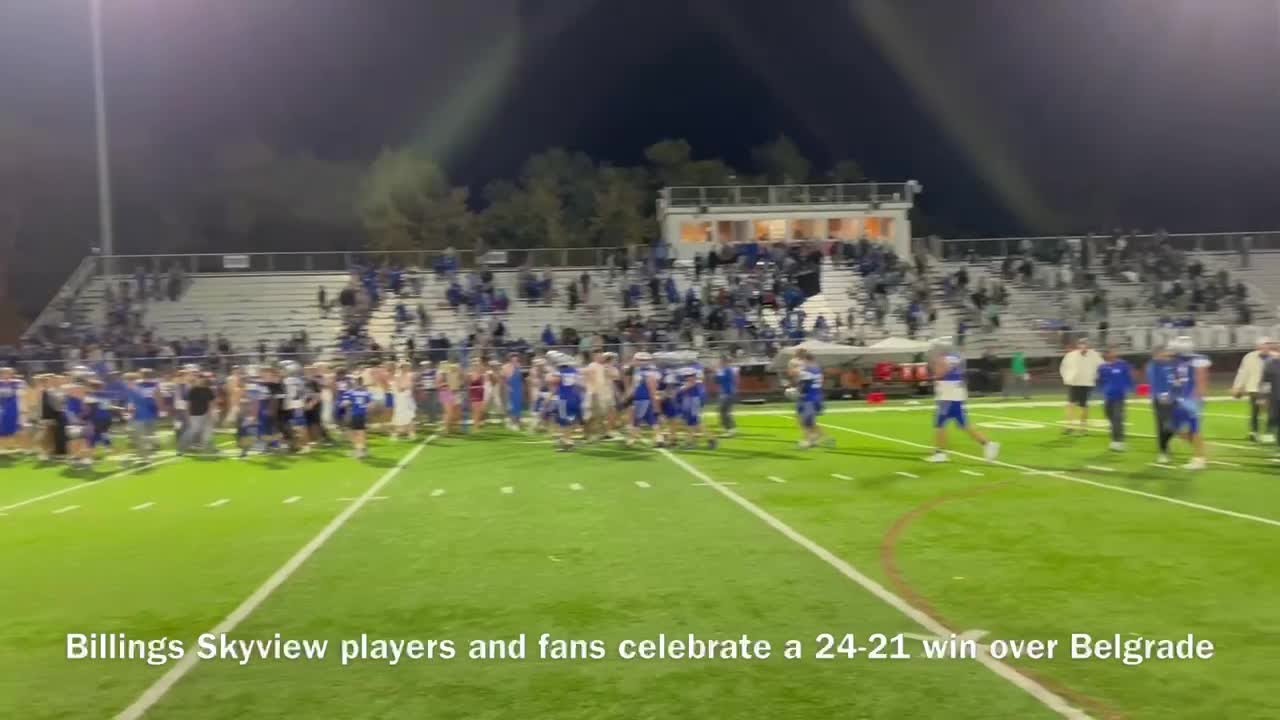Billings Skyview Falcons celebrate a homecoming victory - YouTube