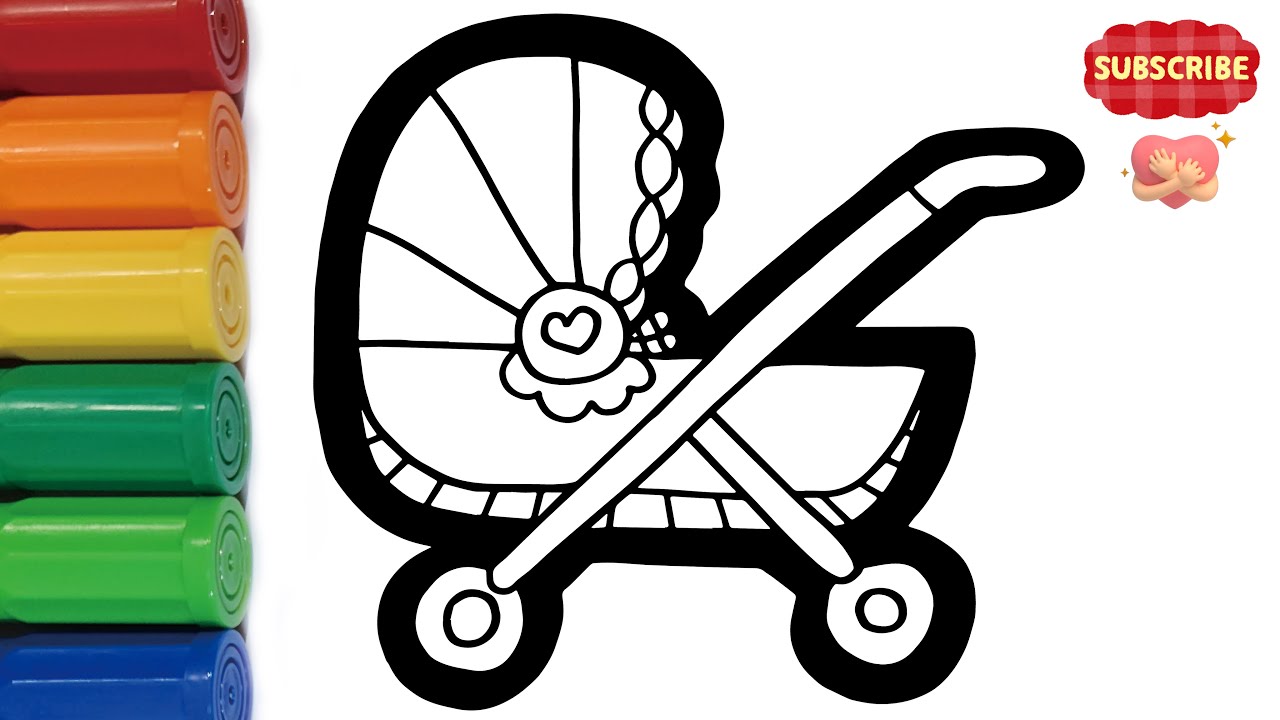 How to draw a Stroller ? | Drawing and Coloring for Kids & Toddler ...