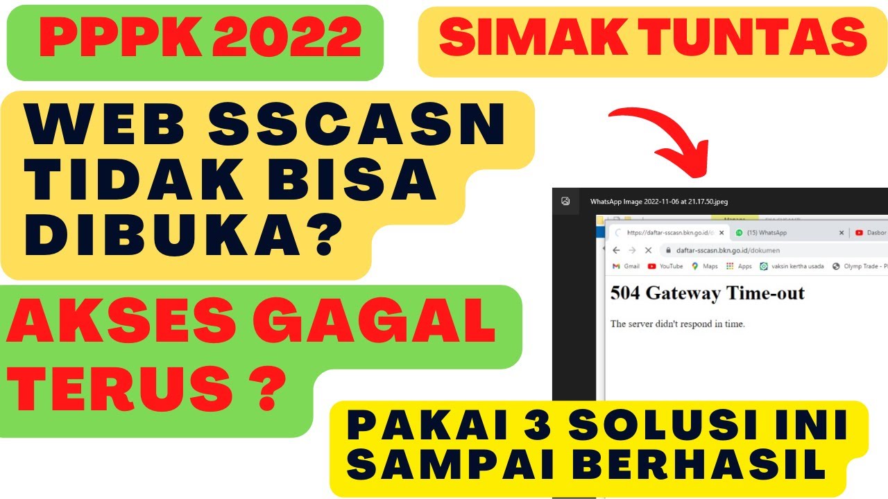 WEB SSCASN tidak bisa diakses|login sscasn 2022 GAGAL TERUS? ini ...