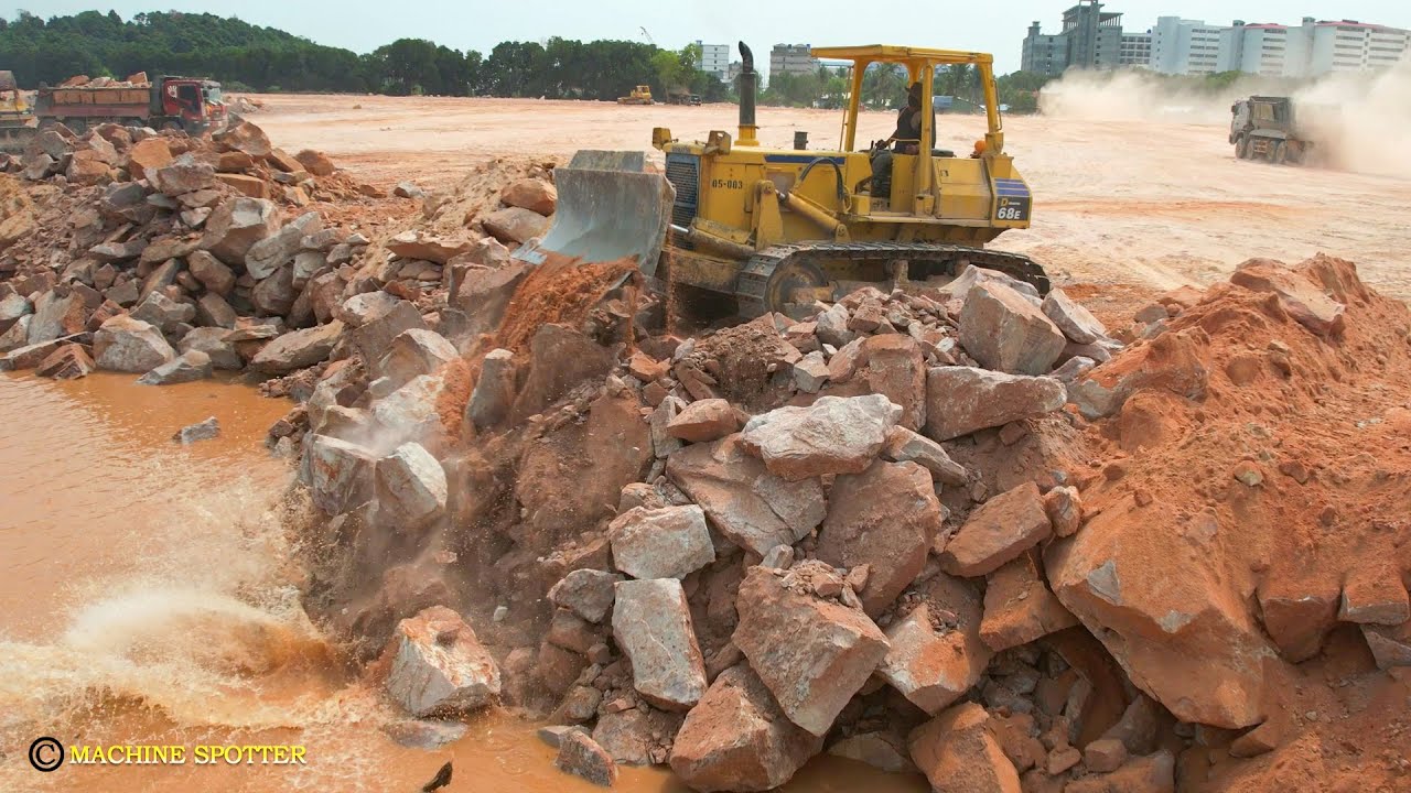 Part 07| Strong Bulldozer Komatsu And Dump Truck 25.5t Working ...