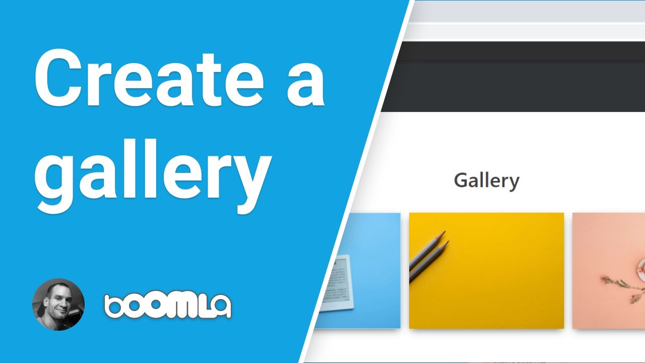 Create a gallery - e9 - Boomla Website Builder - YouTube