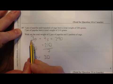 Q15 Worded Simultaneous Equations Foundation Non Calculator Paper 1 ...