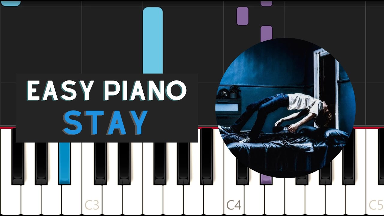 Stay (EASY Piano Tutorial) - The KID LAROI, Justin Bieber - YouTube