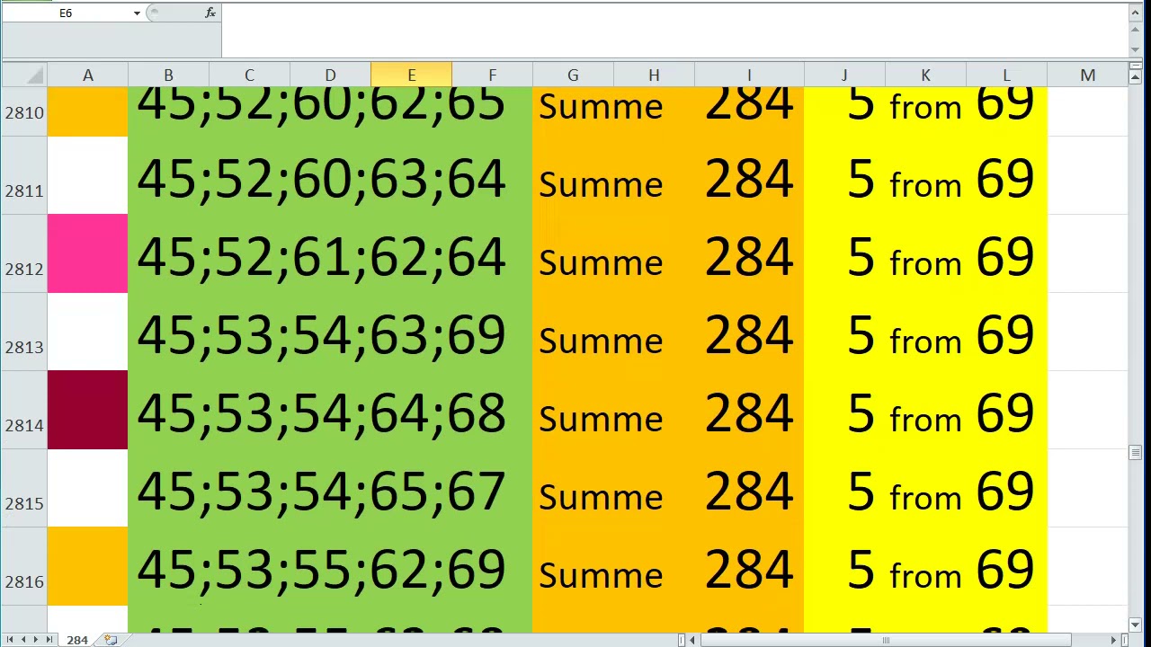 Lotto Combinations Powerball Jackpot 5 From 69 Summe 284 Video 23 YouTube Lotto Combinations Powerball Jackpot 5 From 69 Summe 284 Video 23 YouTube