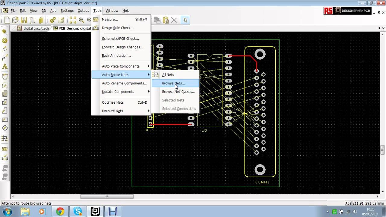 Autorouting in Design Spark PCB - YouTube